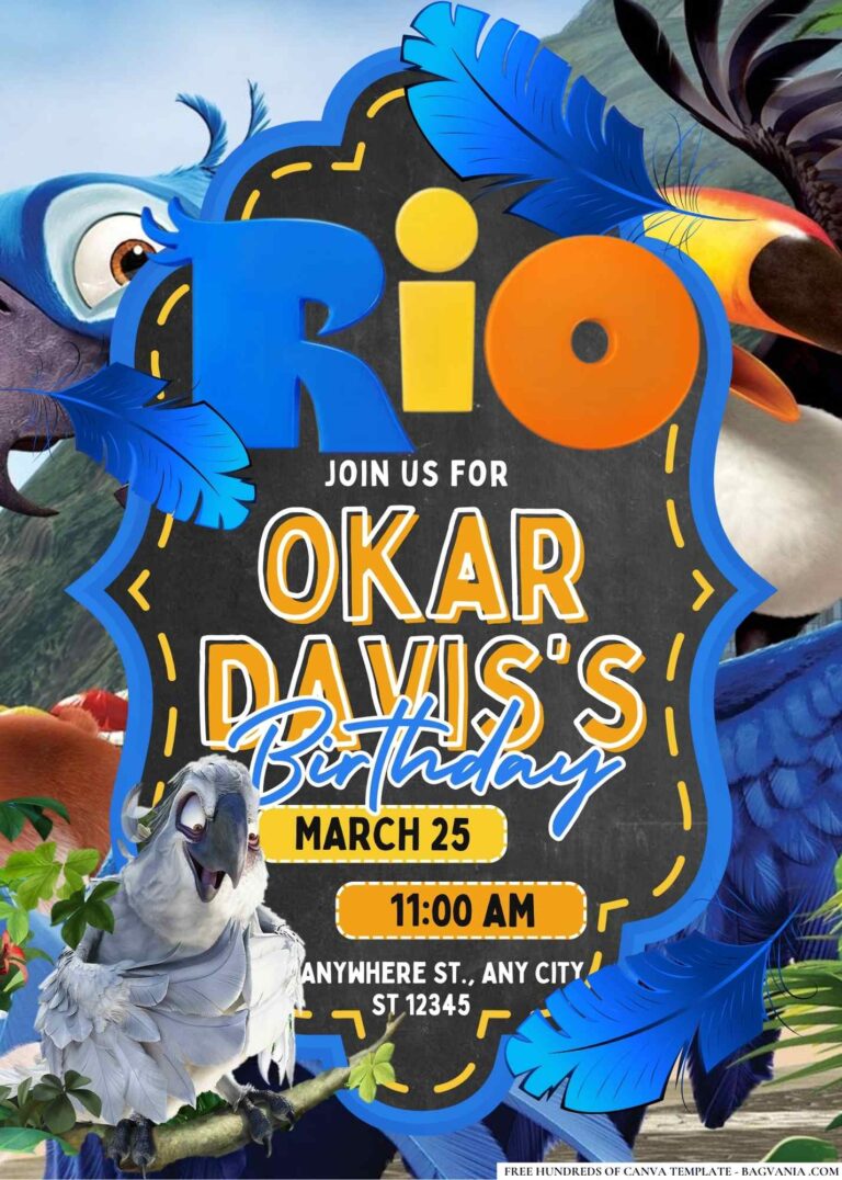 FREE Editable Rio Birthday Invitations
