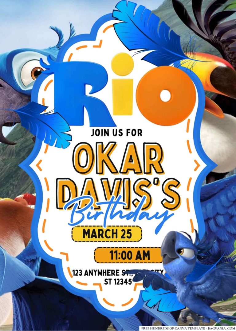 FREE Editable Rio Birthday Invitations
