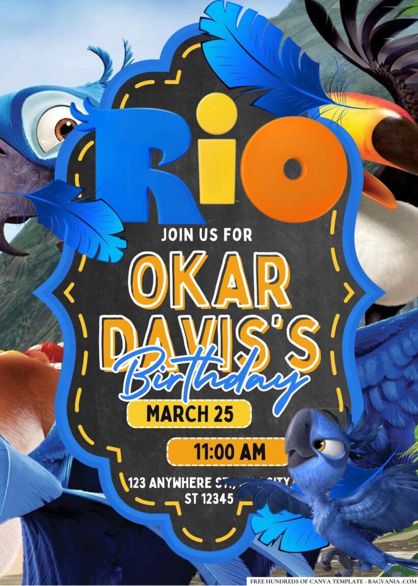 FREE Editable Rio Birthday Invitations