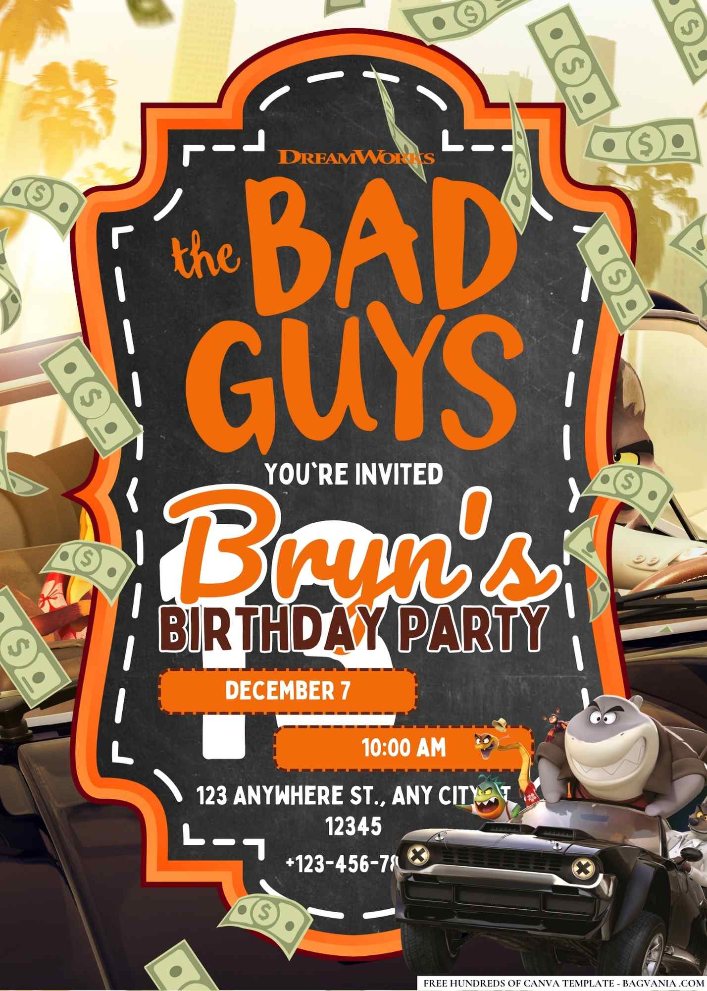 FREE Editable The Bad Guys Birthday Invitations