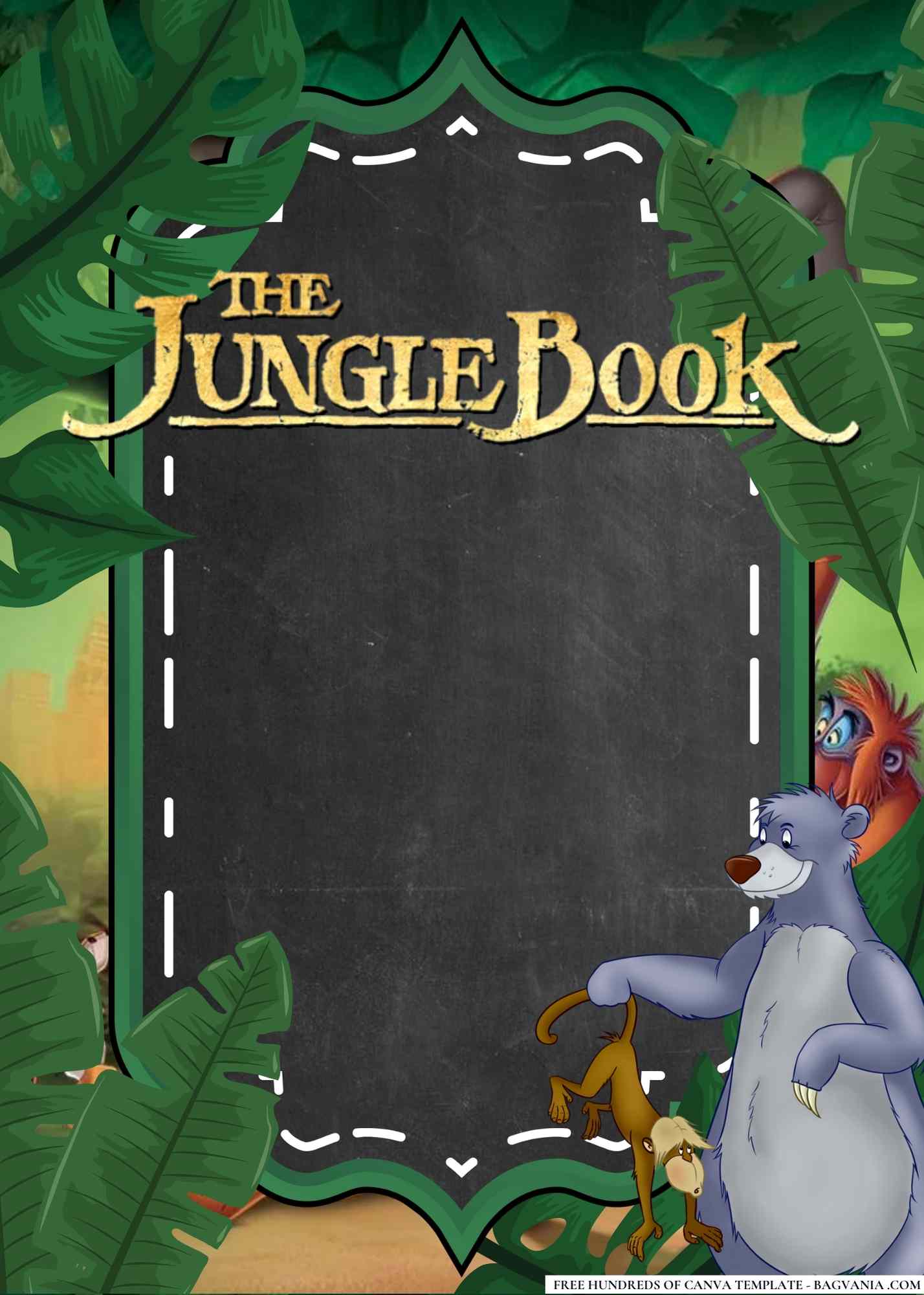 FREE Editable The Jungle Book Birthday Invitations