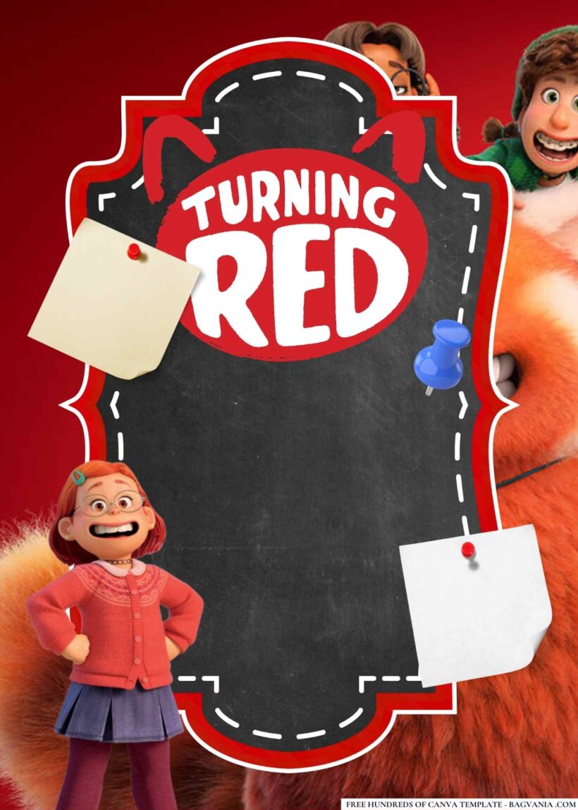 FREE Editable Turning Red Birthday Invitations