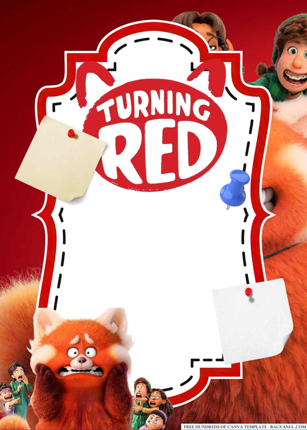 FREE Editable Turning Red Birthday Invitations