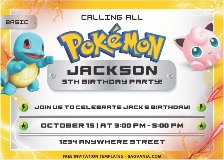 (Free PDF Invitation) Calling All Trainers - Pokemon Birthday Invitation