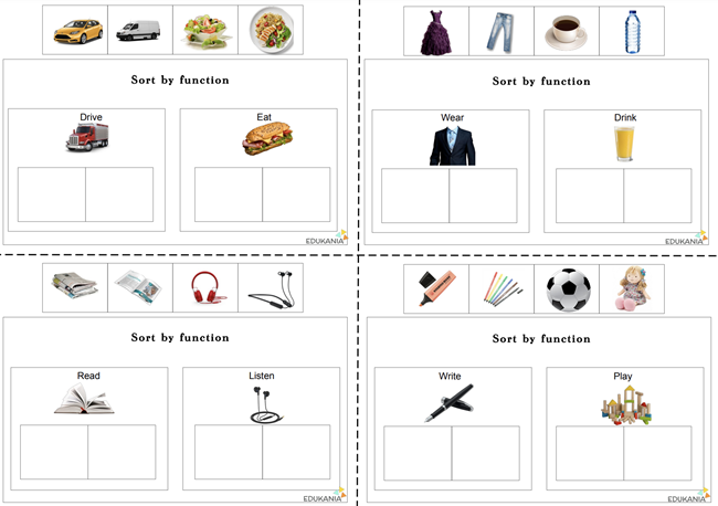 Sorting by Function: Fun Activity for Children Ages 3 to 7