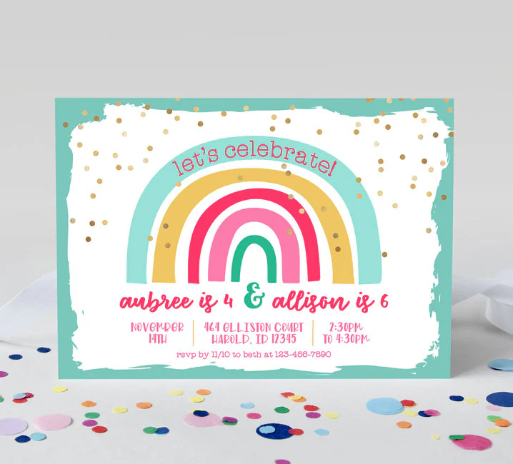 Unique Rainbow Invitation Styles That Make Your Child’s Birthday ...