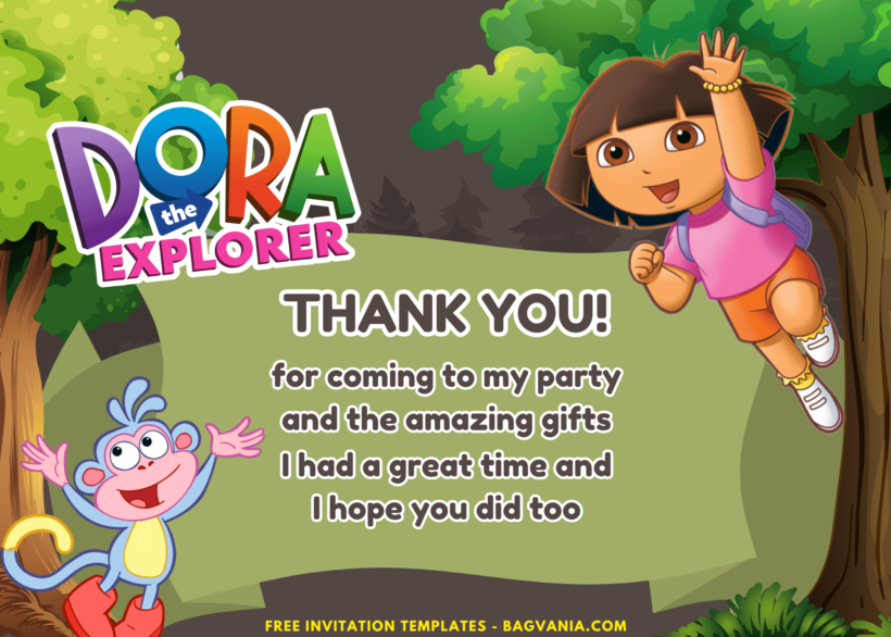 (Free Canva Template) Dora The Explorer Birthday Party Kits