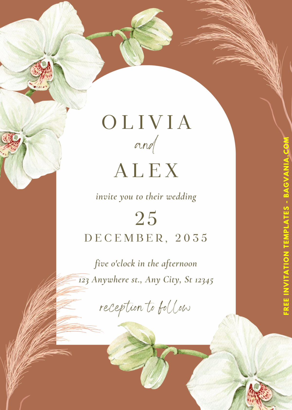 Rustic Modern Garden Wedding Invitation | Editable Canva Template