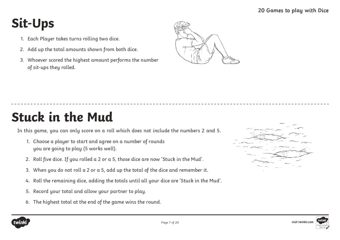 DIY Dice Games Printable You Can Make at Home