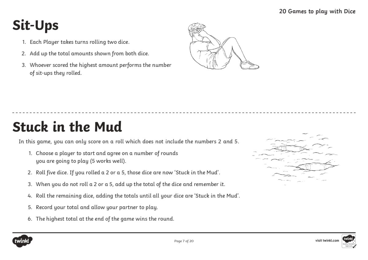 DIY Dice Games Printable You Can Make at Home