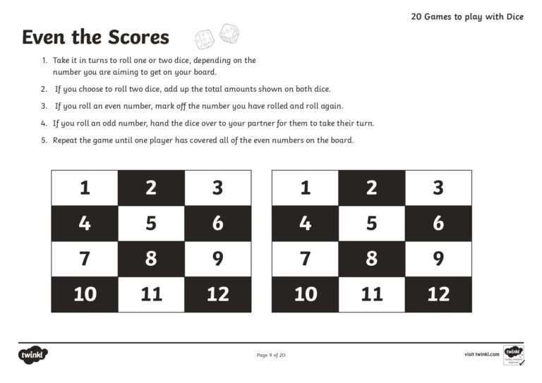 DIY Dice Games Printable You Can Make at Home