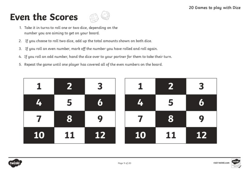 DIY Dice Games Printable You Can Make at Home