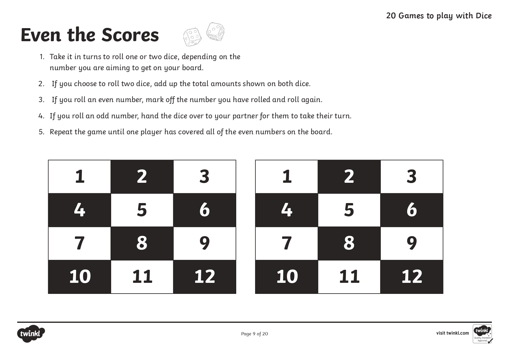 DIY Dice Games Printable You Can Make at Home