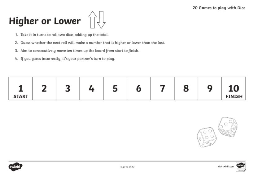 DIY Dice Games Printable You Can Make at Home