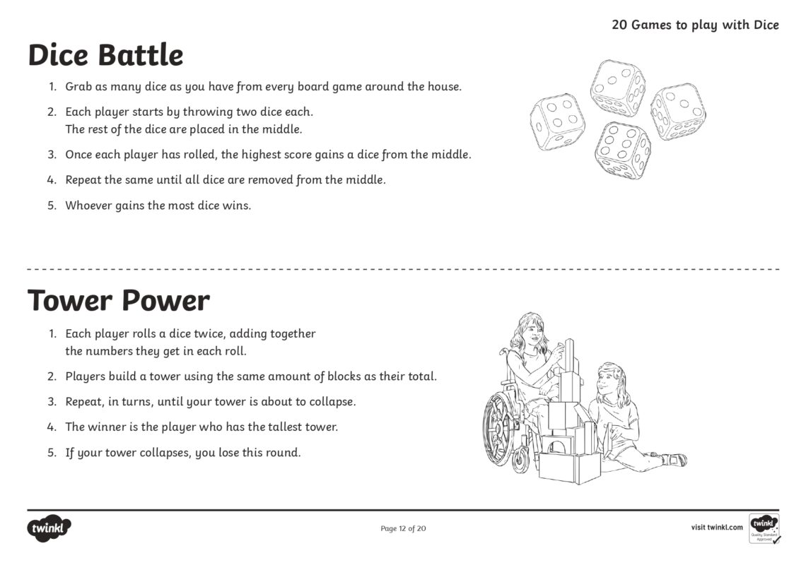 DIY Dice Games Printable You Can Make at Home