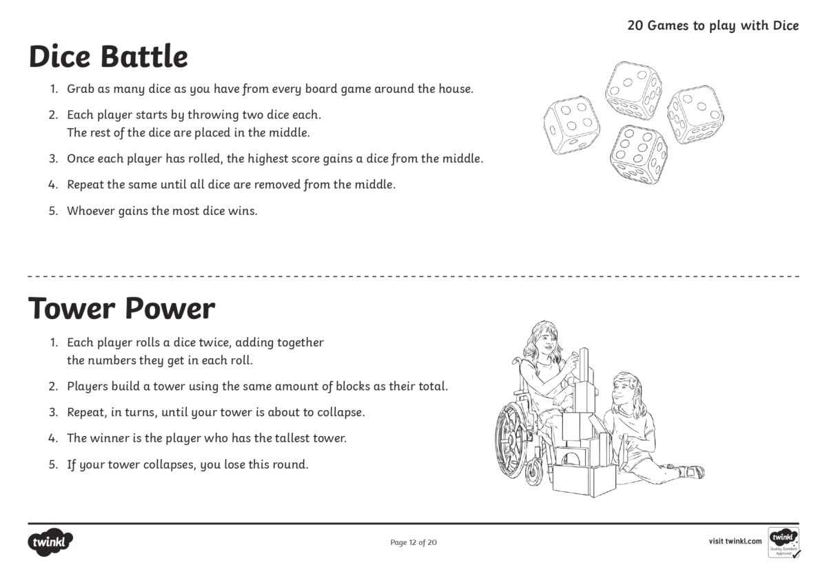 DIY Dice Games Printable You Can Make at Home
