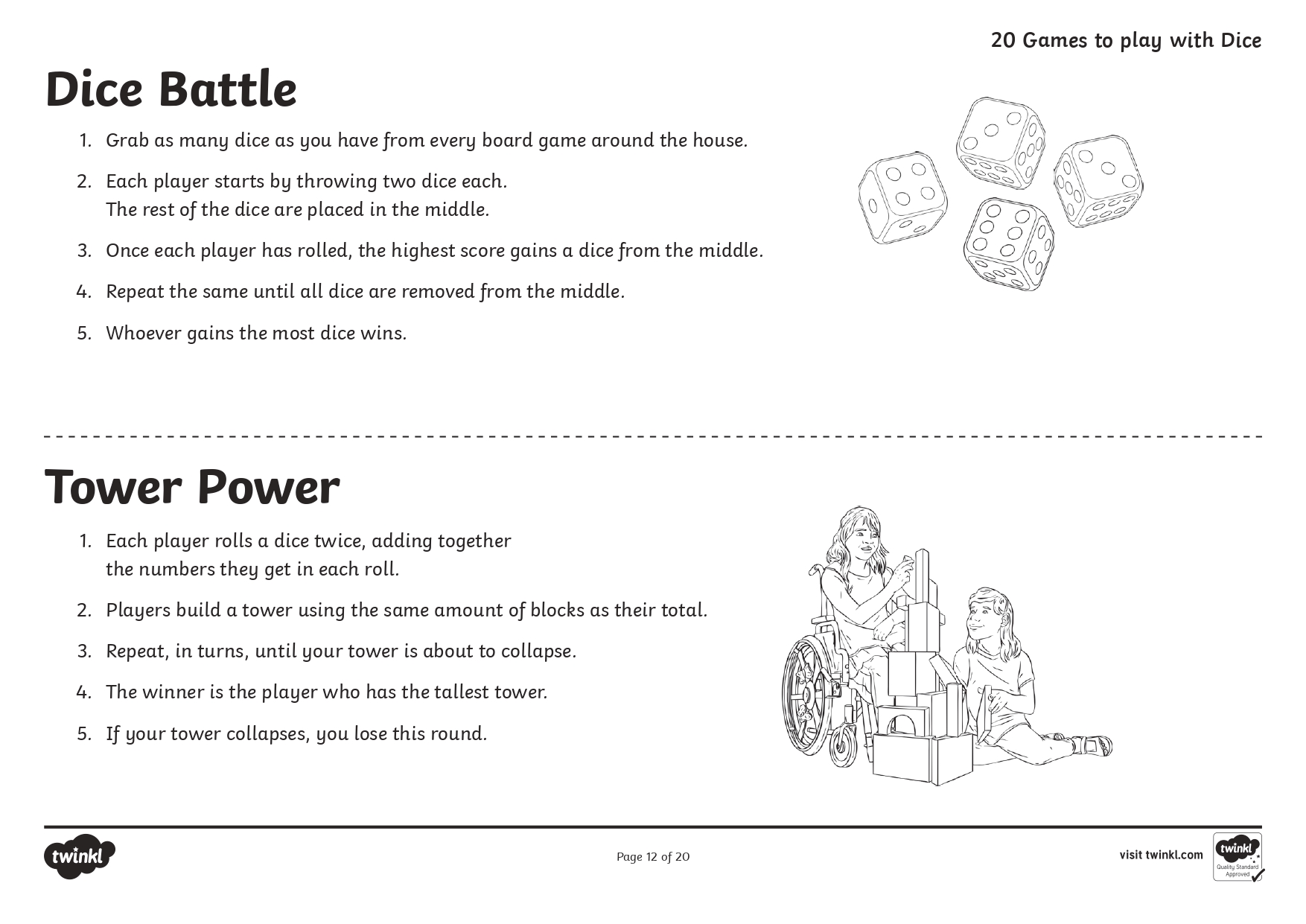 DIY Dice Games Printable You Can Make at Home