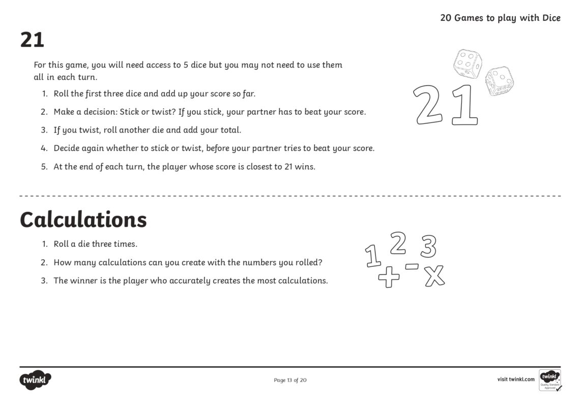 DIY Dice Games Printable You Can Make at Home