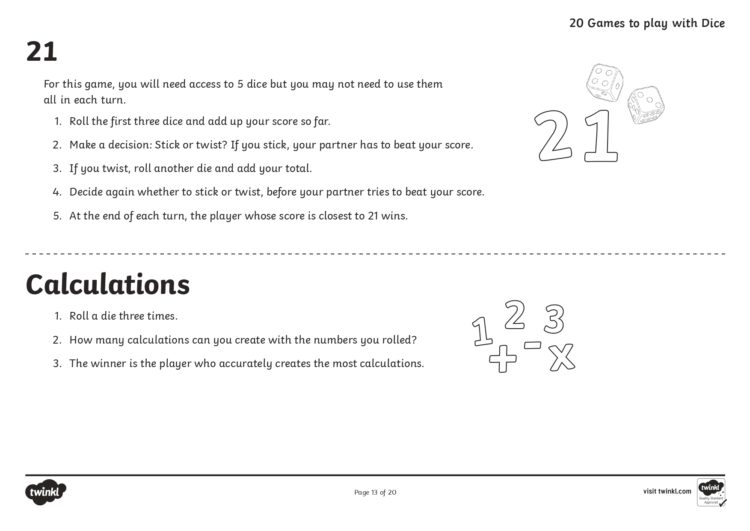 DIY Dice Games Printable You Can Make at Home