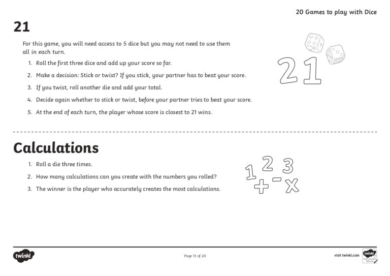 DIY Dice Games Printable You Can Make at Home