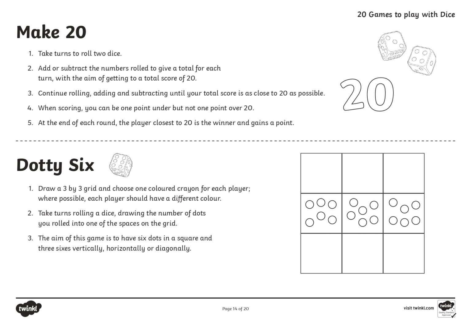 DIY Dice Games Printable You Can Make at Home