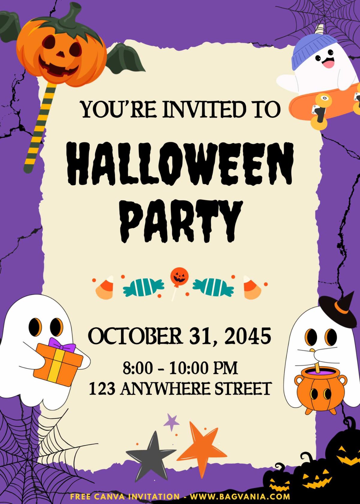 FREE Playful Halloween Boo Invitation Template