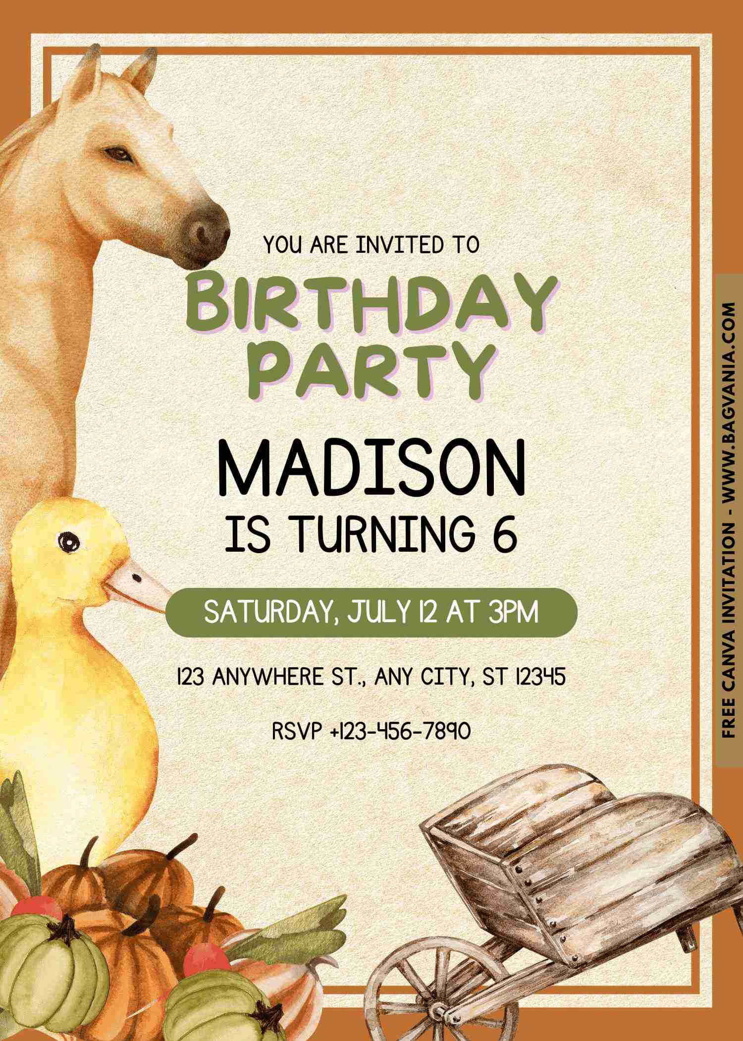 Barnyard Bash Birthday Invitation | Editable Canva