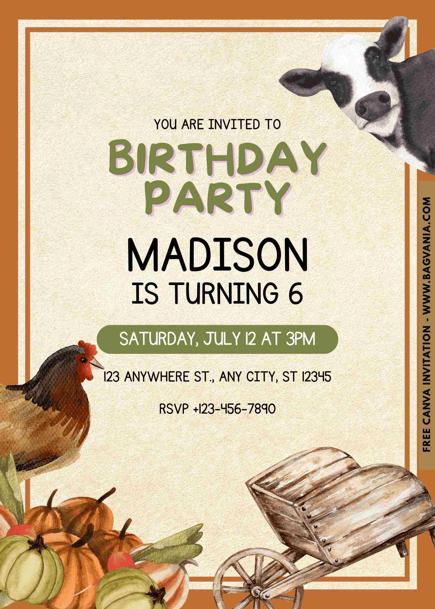 Barnyard Bash Birthday Invitation | Editable Canva