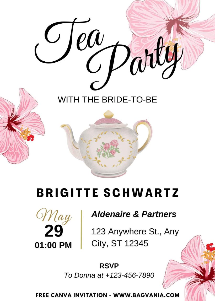 FREE Spring Garden Tea Party Invitation Template