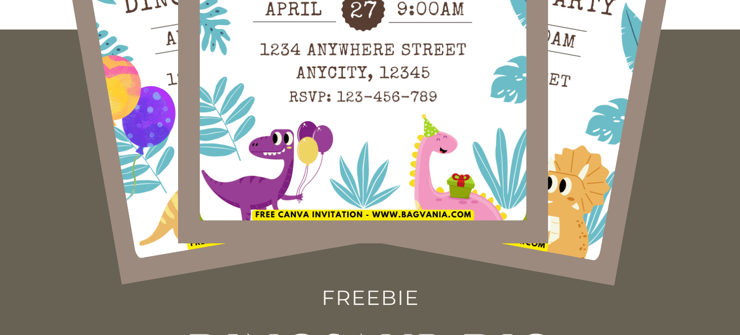FREE Dinosaur Bash Invitation Template
