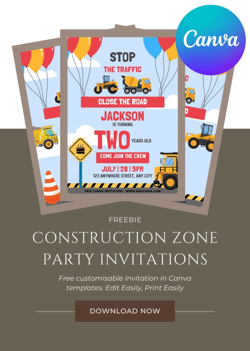 FREE Construction Zone Invitation Template